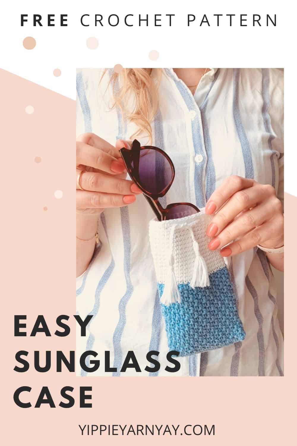 Crochet sunglass case